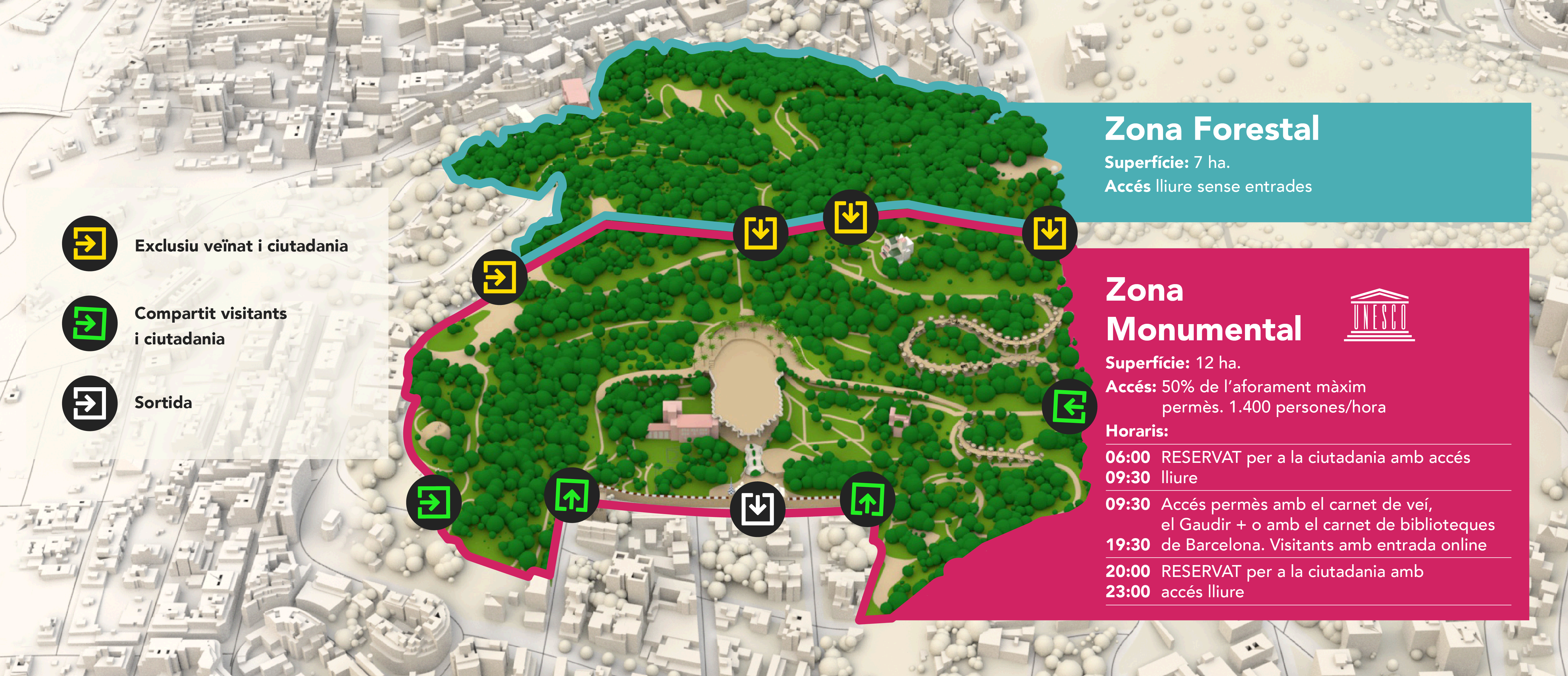 Plano y servicios | Web oficial Park Güell | Barcelona